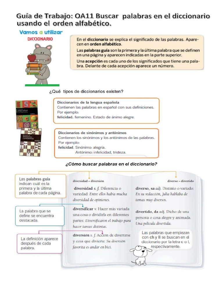 22-03 Guía Uso Del Diccionario | PDF
