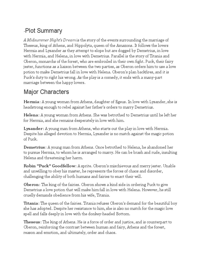 The Midsummers Night Dream | PDF | A Midsummer Night's Dream | Fantasy ...