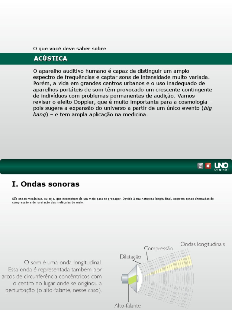 O que você deve saber sobre ACÚSTICA: Propriedades de ondas sonoras ...