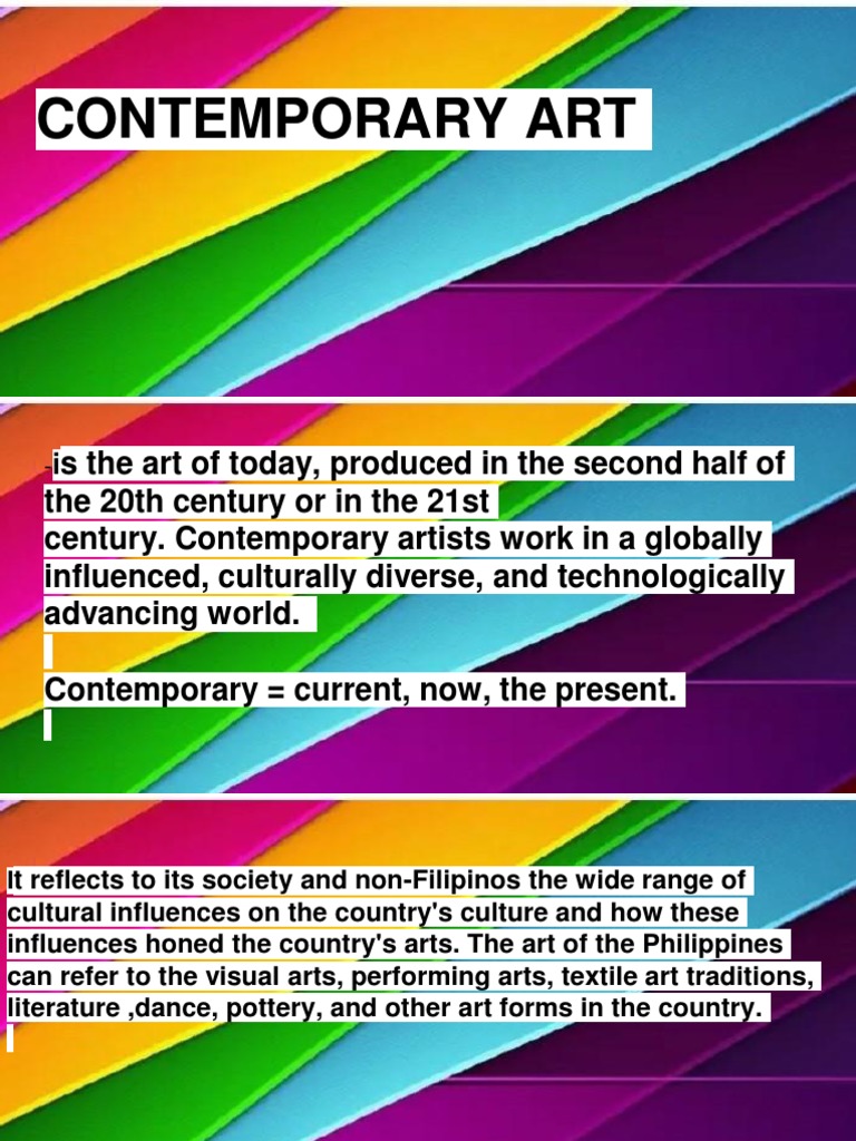 Filipino Contemporary Arts Overview | PDF | The Arts | Aesthetics