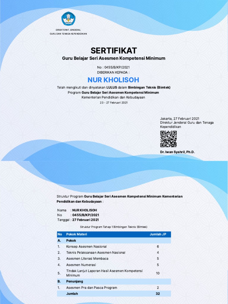 Sertifikat pELATIHAN | PDF