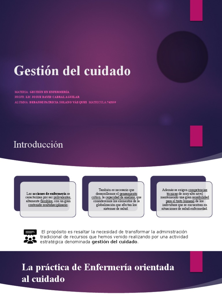 Gestion Del Cuidado | PDF | Enfermería