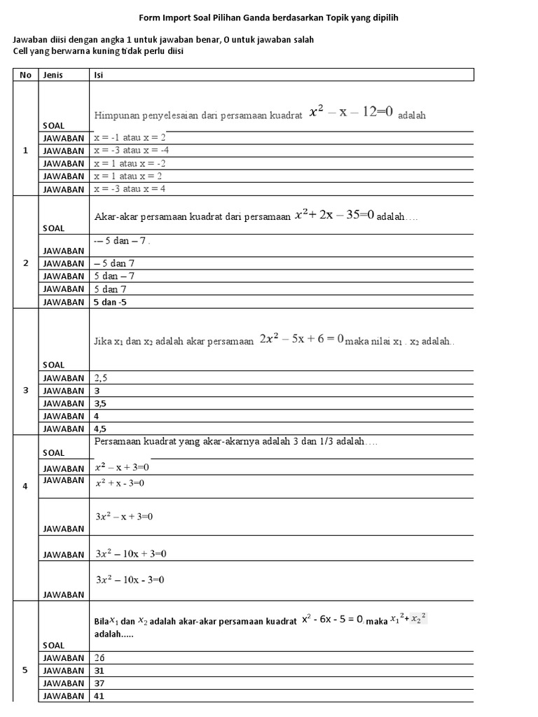 Soal Uas GANJIL MTK Kelas 11 Baru | PDF