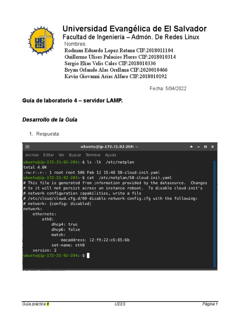 Guia 14 Servidor Lamp | PDF | Informática | Red de arquitectura