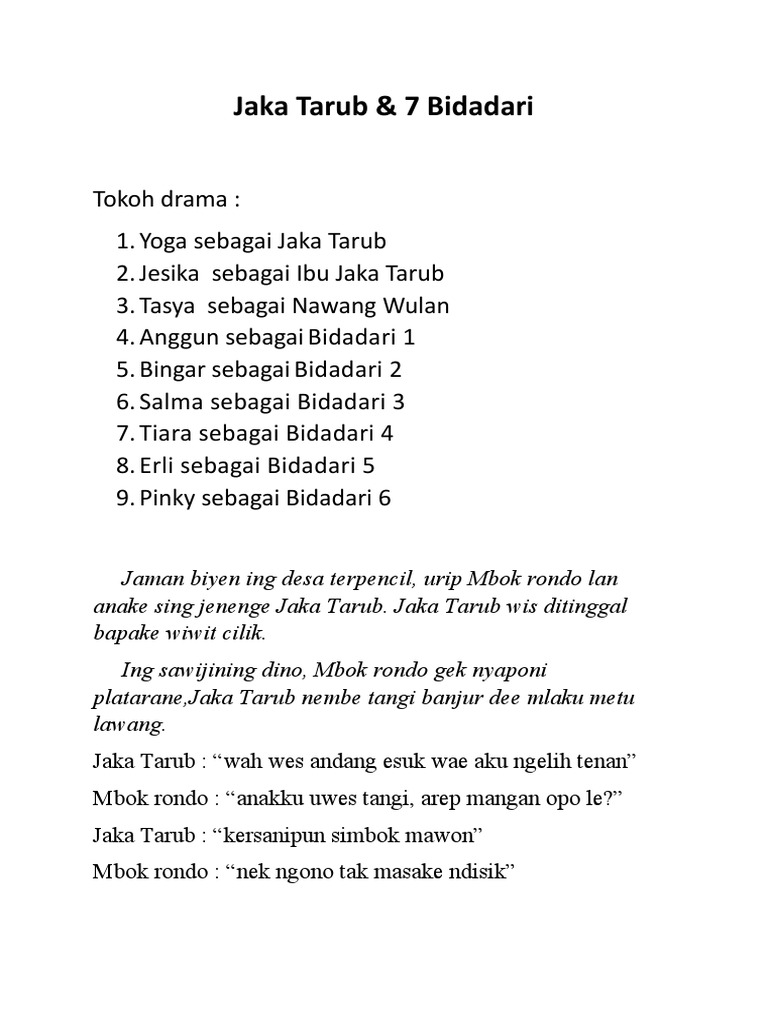 Jaka Tarub | PDF | Agama & Spiritualitas | Puisi