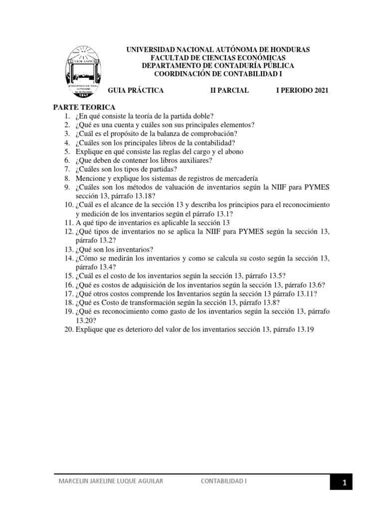 Guia II PARCIAL 2022 DESARROLLO EN CLASE | PDF | Contabilidad | Bancos