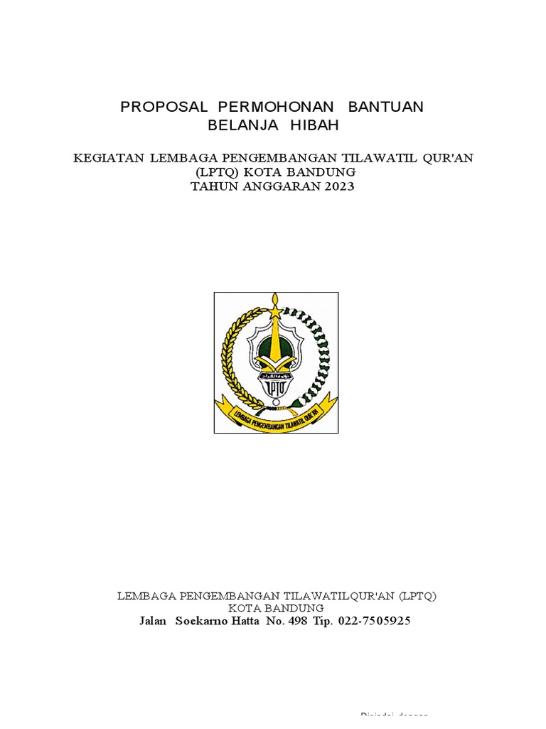 Contoh Proposal MTQ | PDF