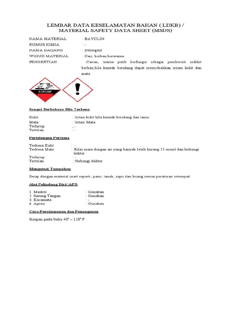 MSDS Bayclin | PDF