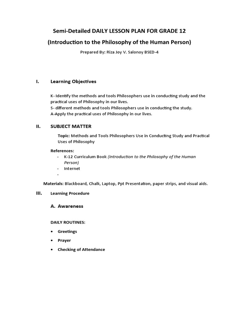 Grade 7 Lesson Plan | PDF | Logic | Axiom