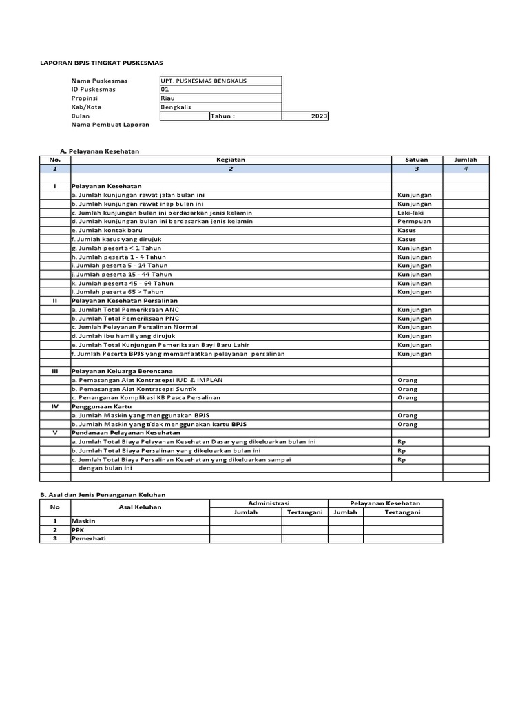 Belangko Laporan Bpjs 2023 | PDF