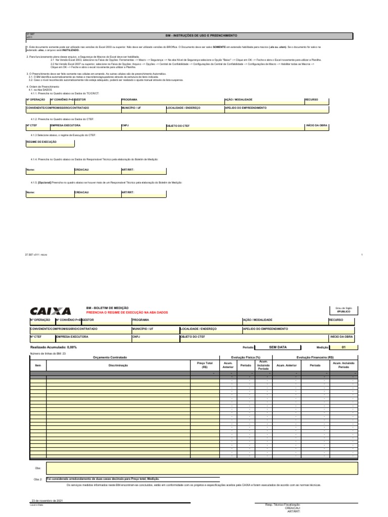 BM - Instruções de Uso e Preenchimento | PDF | Macro (Ciência da ...