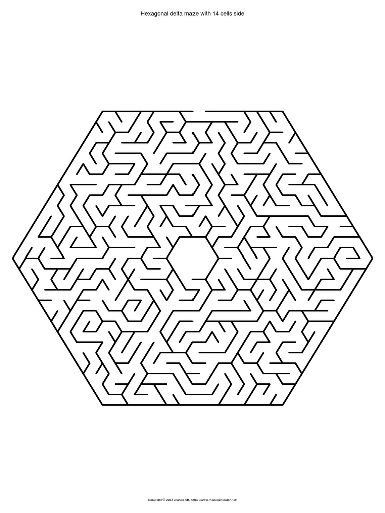 Hexagonal Delta Maze With 14 Cells Side | PDF