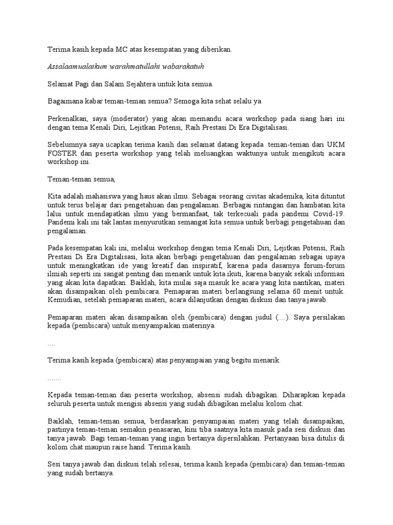 Teks Moderator Revisi | PDF