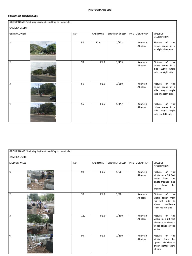 Crime Scene Processing | PDF | Camera | Shutter Speed