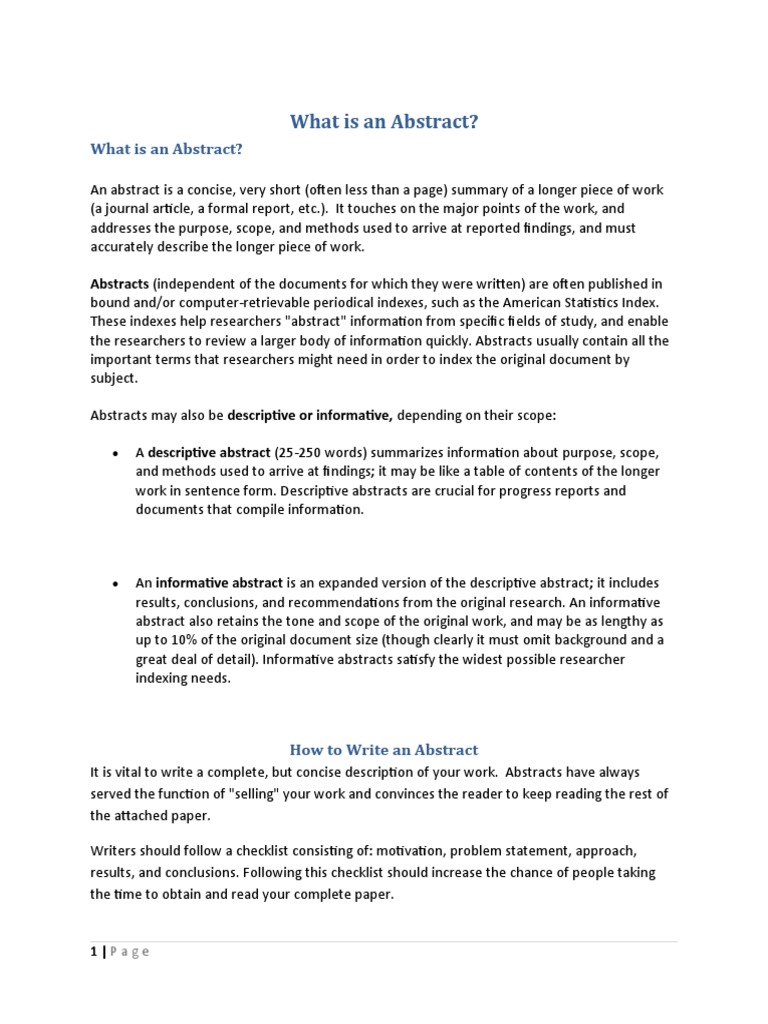 Abstract Writing Guide for Researchers | PDF | Abstract (Summary) | Science