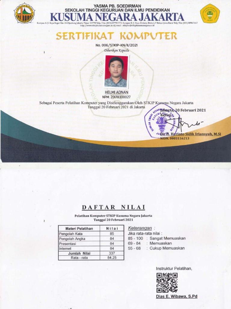 Sertifikat Komputer | PDF