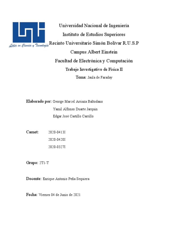 Informe de Proyecto: Jaula de Faraday | PDF
