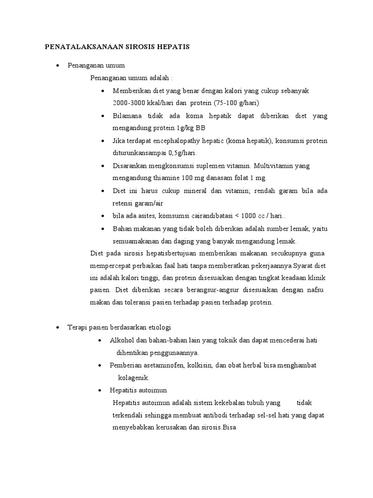 Penatalaksanaan Sirosis Hepatis | PDF | Kesehatan Holistik