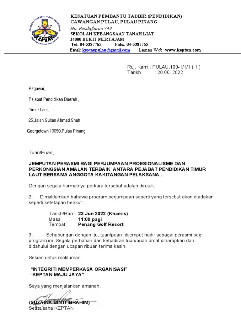 Surat Jemputan PPD | PDF