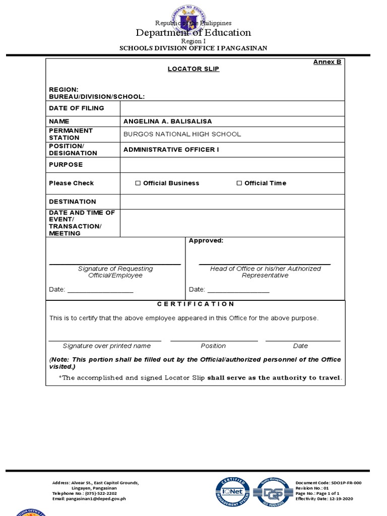 Locator Slip-Final | PDF