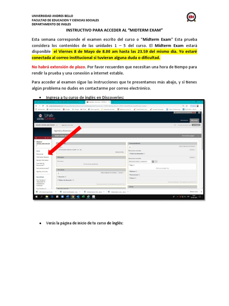 Instructivo para Acceder Al Midterm Exam - 1 - 1 | PDF | Crecimiento ...