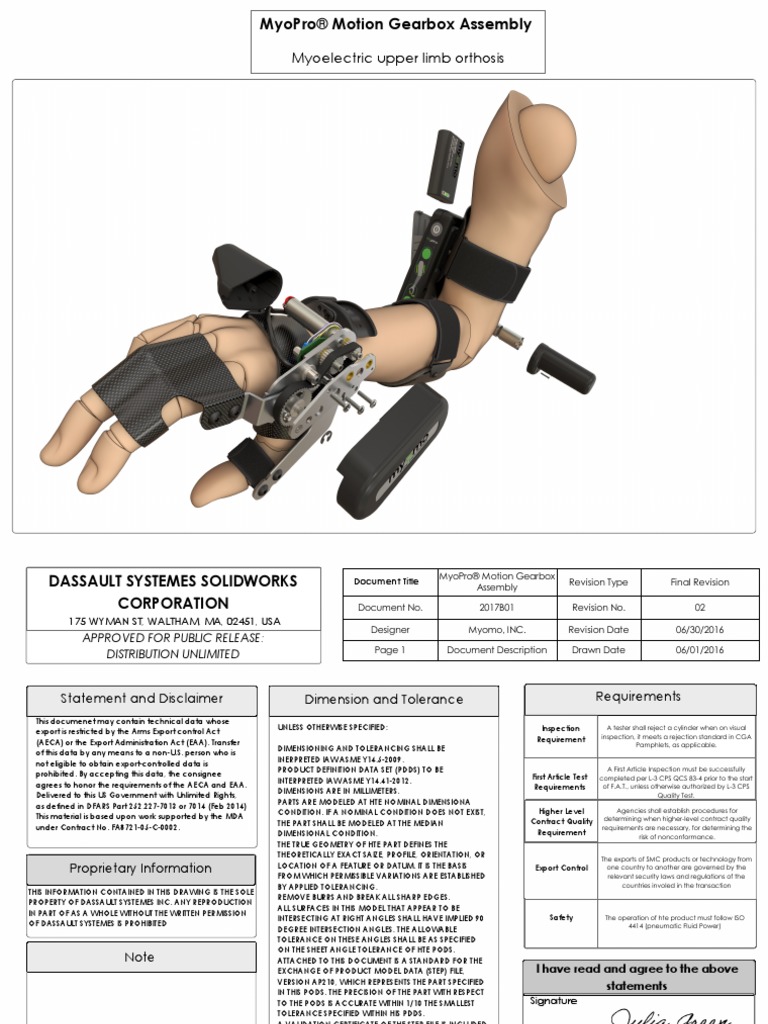 3D-PDF Myomo | PDF | Engineering Tolerance | Mechanical Engineering