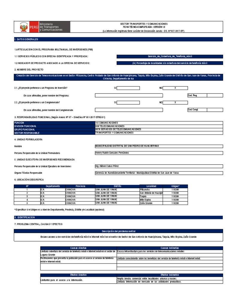 Ficha Simplificada-Mtc | PDF | Telefonía móvil | Internet