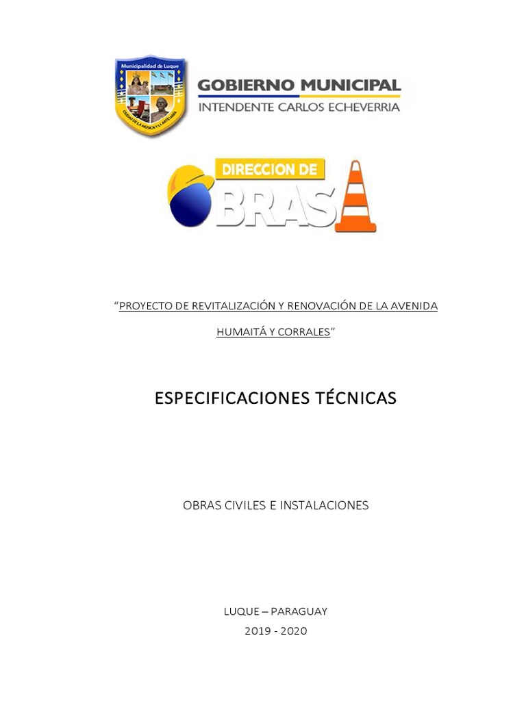 EETT Del Proy. de Revit. y Renovaci N de La Av. Humait y Corrales | PDF | Cemento | Hormigón