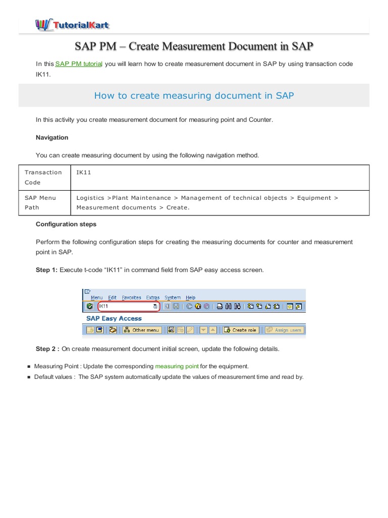 Create Measurement Document in Sap | PDF | Systems Engineering | Software