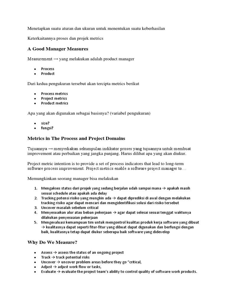 W09 - Process and Project Metrics | PDF