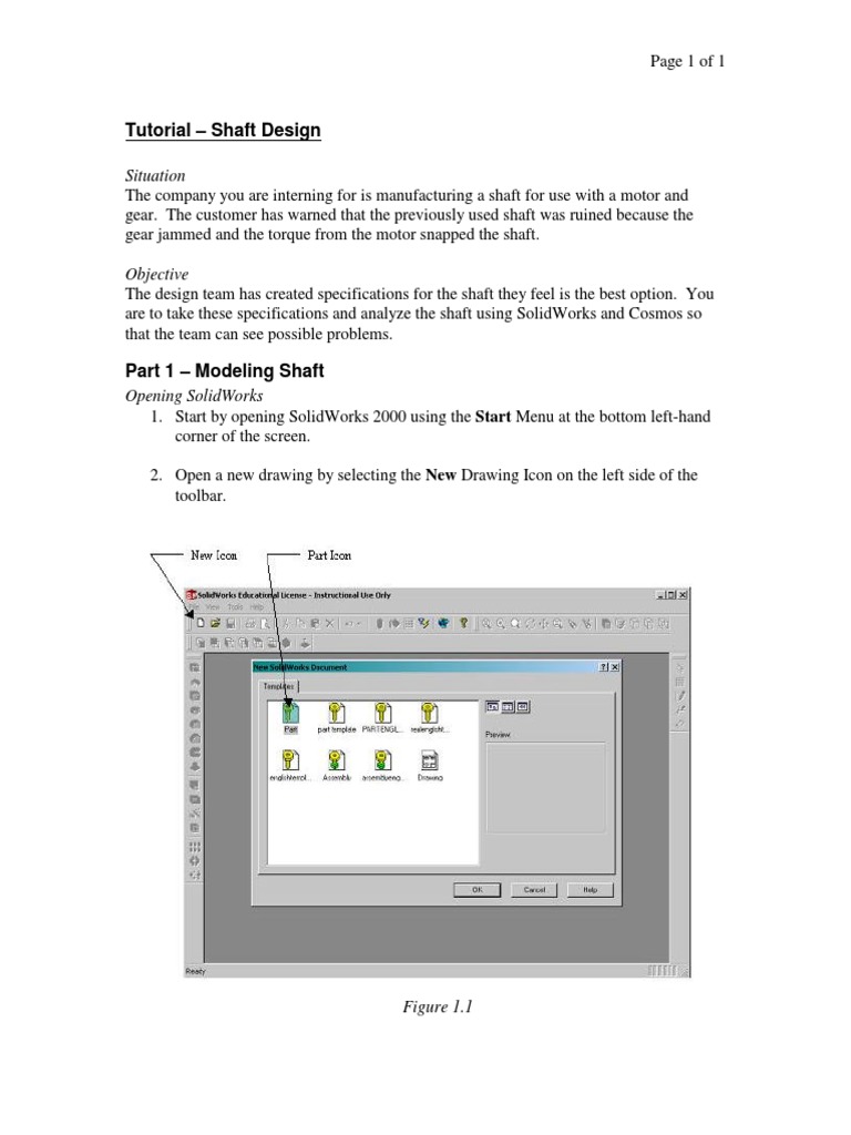 Analysis of a Motor Shaft: A SolidWorks Simulation Study | PDF | Point ...