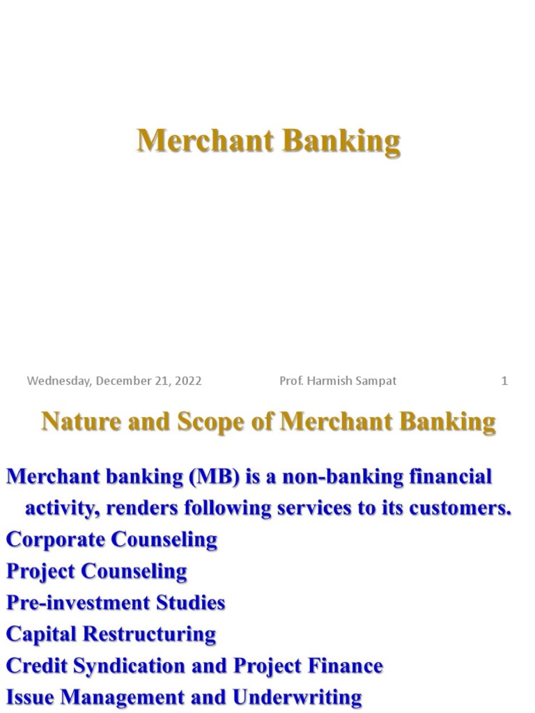 Merchant Banking | PDF
