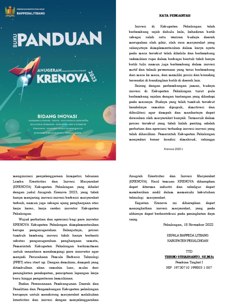 Panduan Krenova Kab Pekalongan 2023 | PDF | Bisnis | Seni