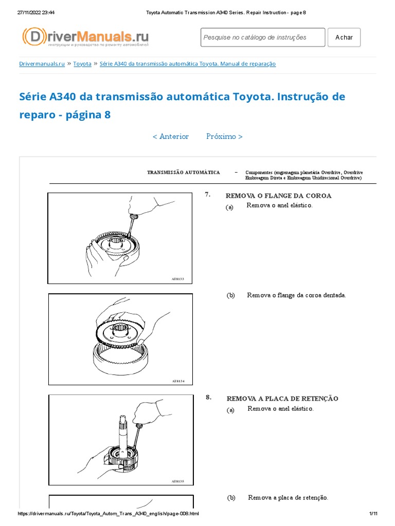 Toyota Automatic Transmission A340 Series. Repair Instruction - Page 8 ...
