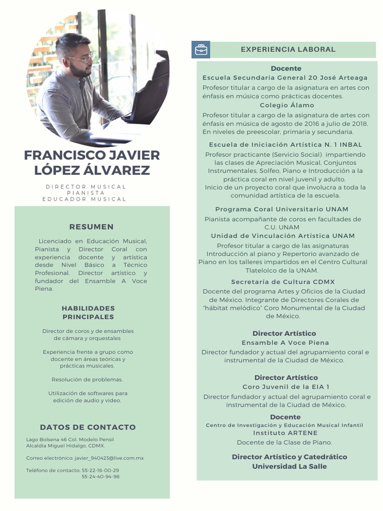 CV Francisco Javier López Alvarez PDF | PDF | Coro | Maestros