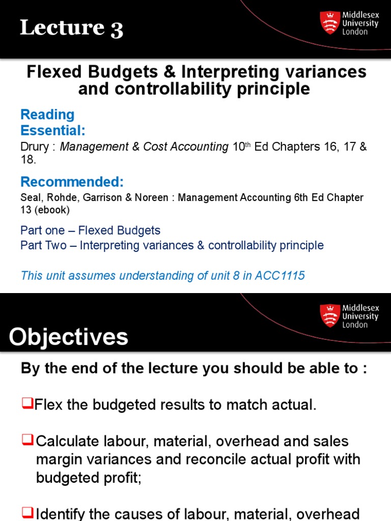 ACC2125 L3 Flexed Budget, Interpreting Variances Controllability ...