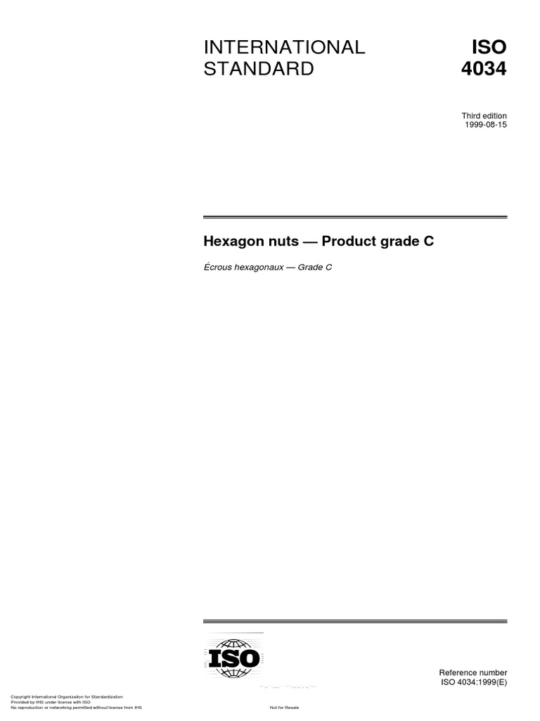 Iso 4034-5 | Download Free PDF | Screw | Nut (Hardware)