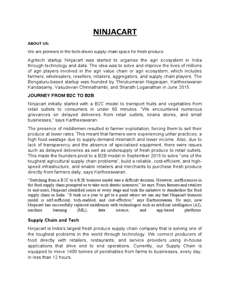 Ninja Cart | PDF | Retail | Supply Chain