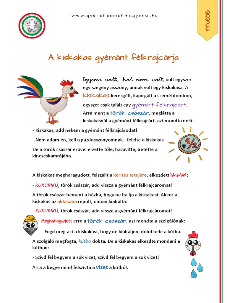 A Kiskakas Gyemant Felkrajcarja - Rajzokkal | PDF