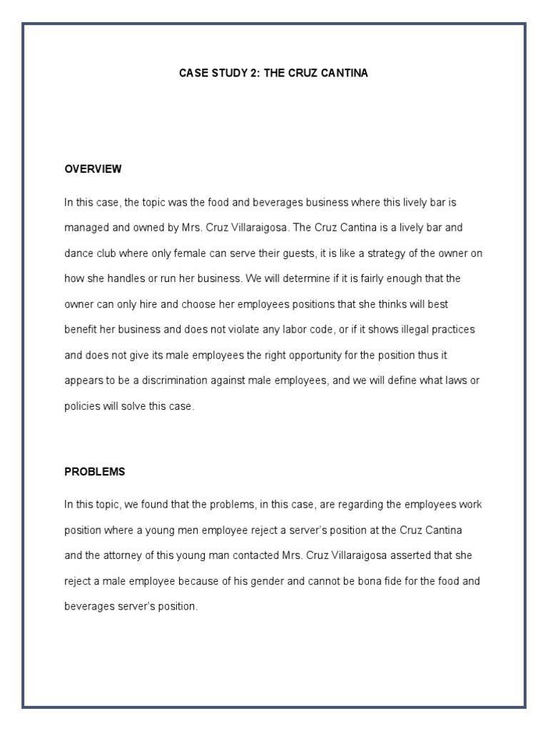 Case Study2 - Operationalmanagement | PDF | Employment | Gender