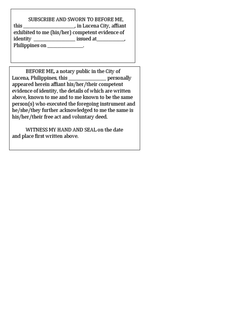 Notarial Acknowledgment Sample Philippines | PDF | Politics | Social ...