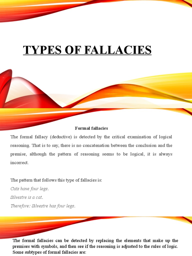 Types Of Fallacies Pdf Fallacy Argument