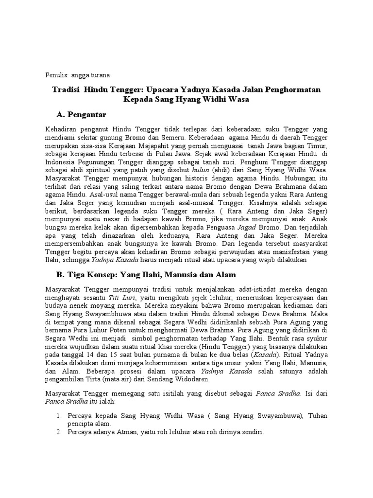Tradisi Hindu Tengger: Upacara Yadnya Kasada Jalan Penghormatan Kepada ...