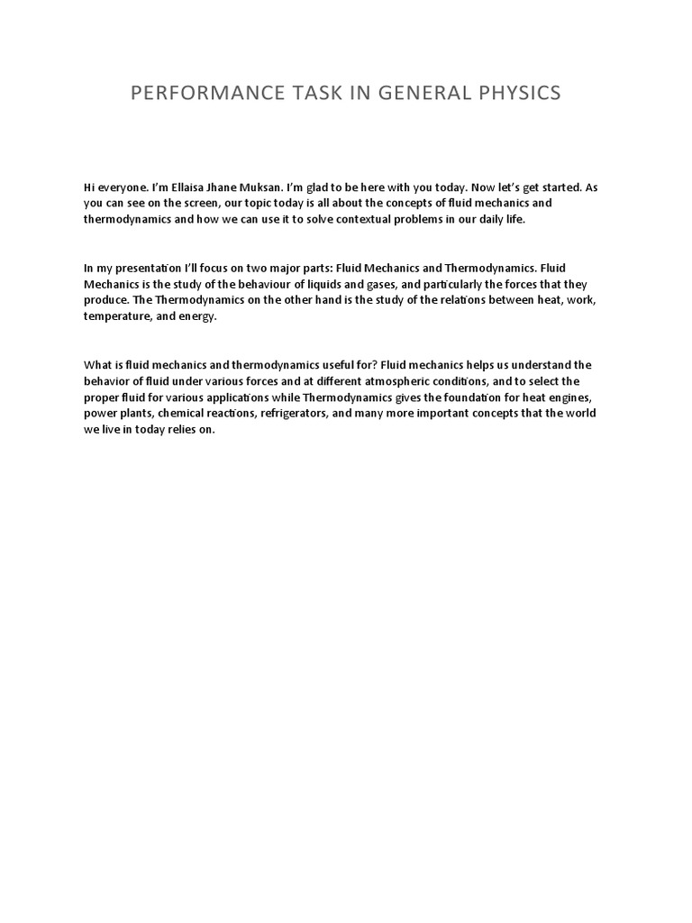 Performance Task in General Physics | PDF