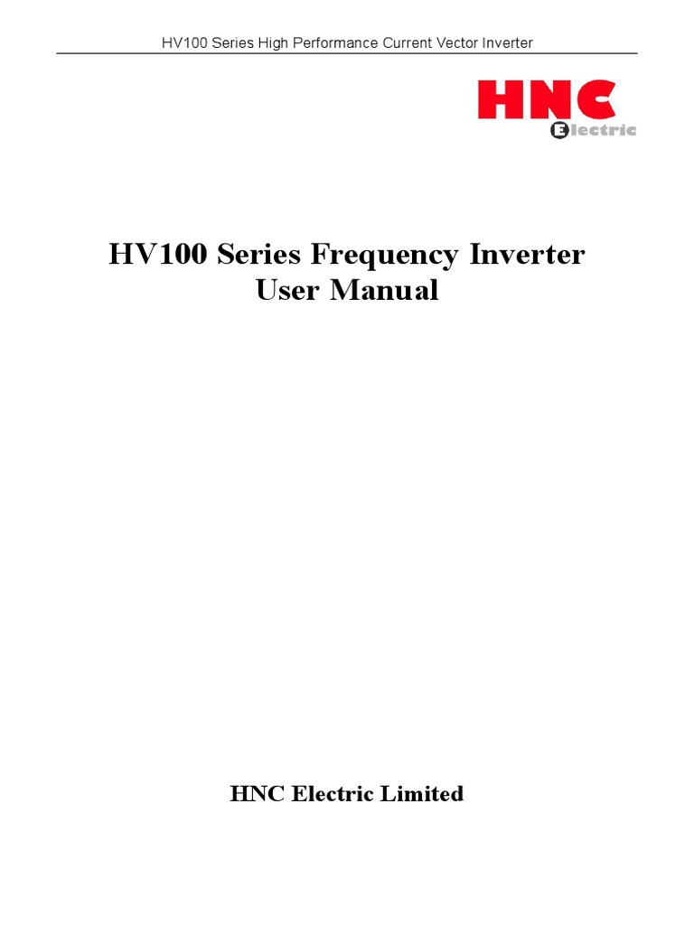 HV100 Series Frequency Inverter User Manual-V3.0 | PDF | Power Inverter ...