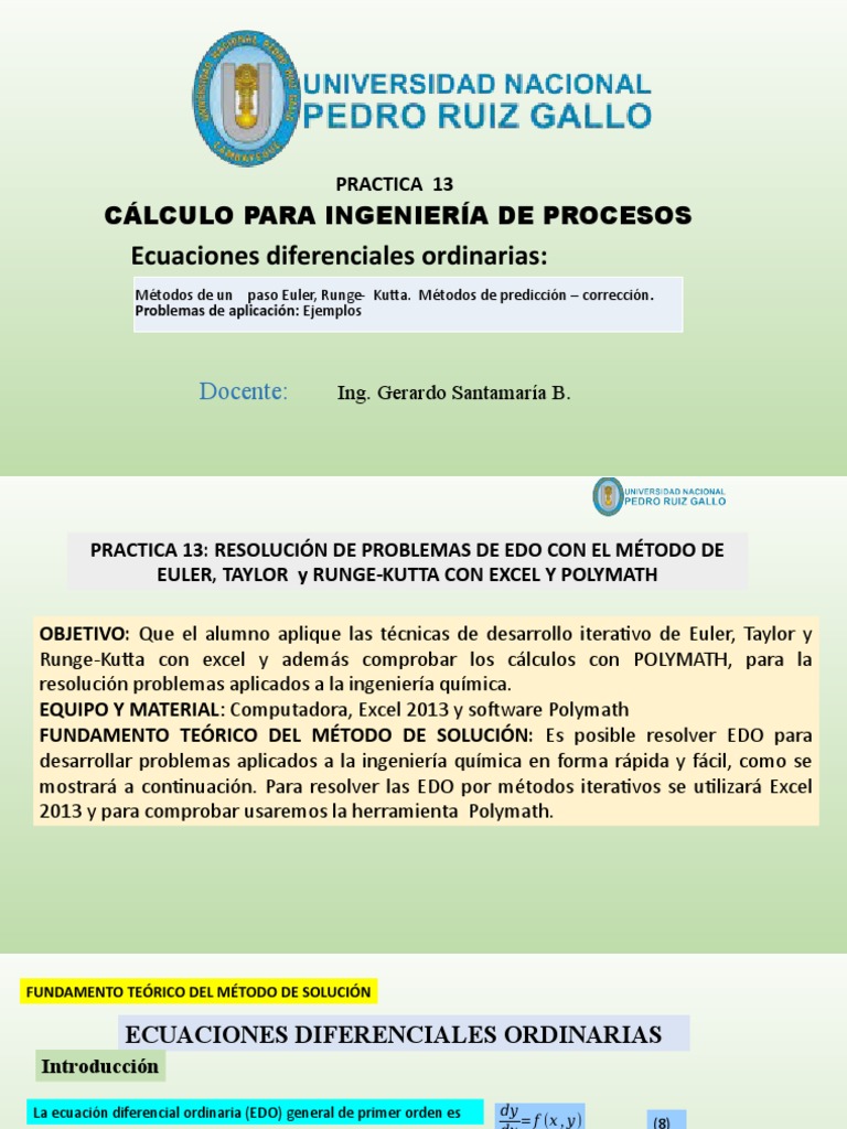 Práctica 13-Edo-Euler-Taylor y Runge-Kutta | PDF | Ecuaciones ...