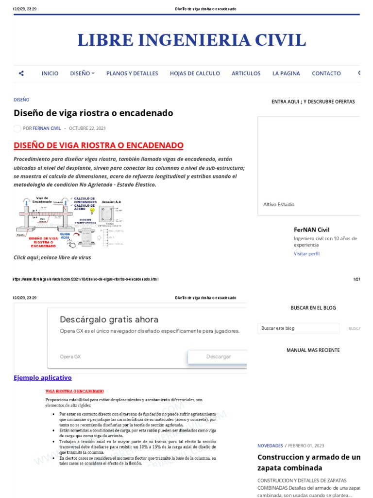 Diseño de Viga Riostra o Encadenado | PDF | Ciencias fisicas