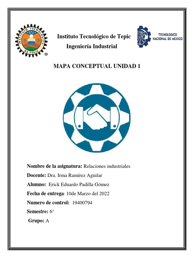 Mapa Conceptual U1 Relaciones Industriales Erick Padilla | PDF | Business