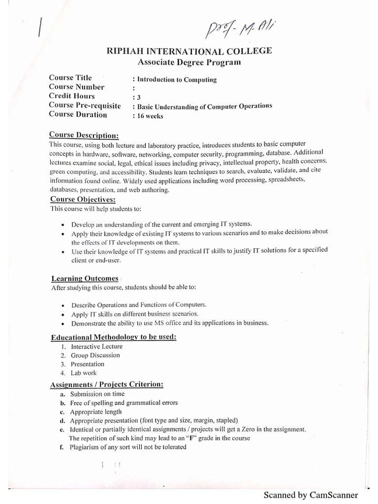 Introduction To Computing Pdf