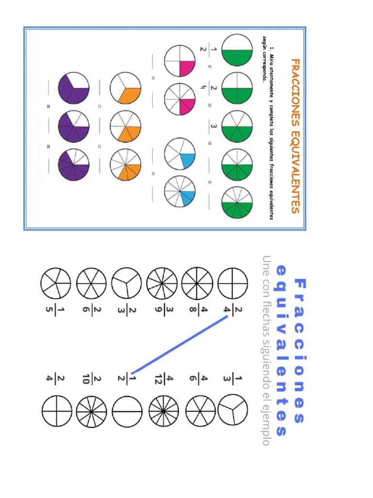 Fracciones Equivalentes Hojas Pdf